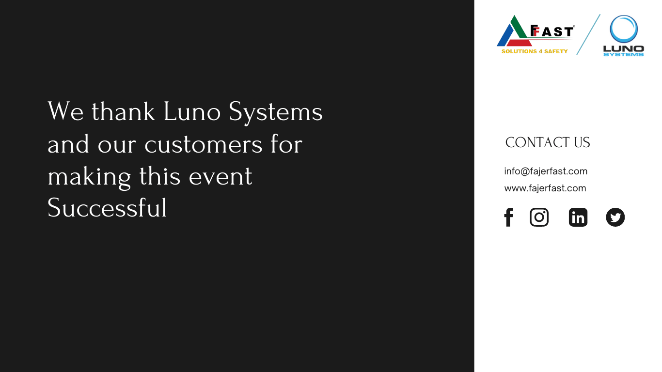 Luno Systems Exhibit – FFAST – Fajer Fire and Safety Technologies